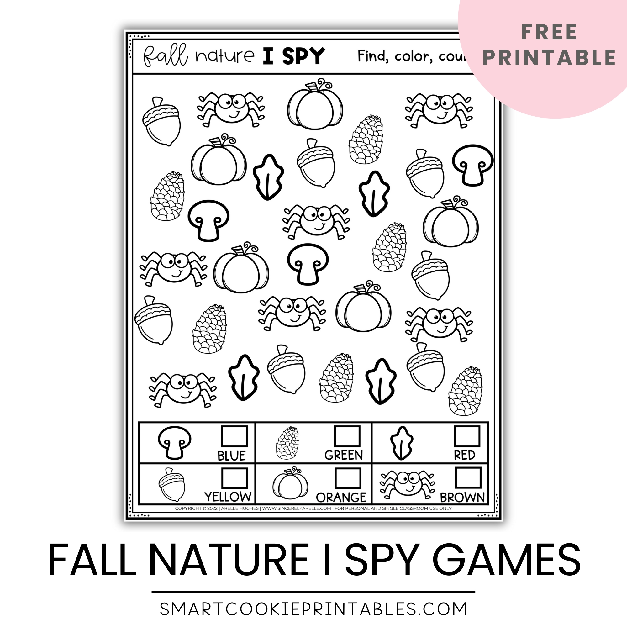 Fun Fall I Spy Game For Kids (Free Printables) - Smart Cookie Printables