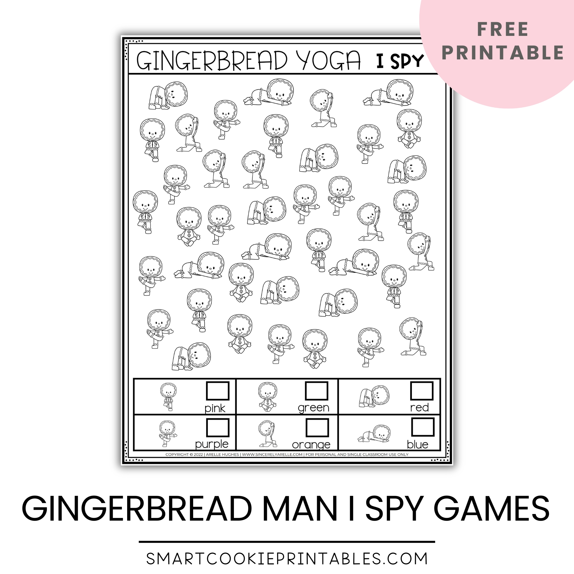 Free Gingerbread Man I Spy Printable - Smart Cookie Printables