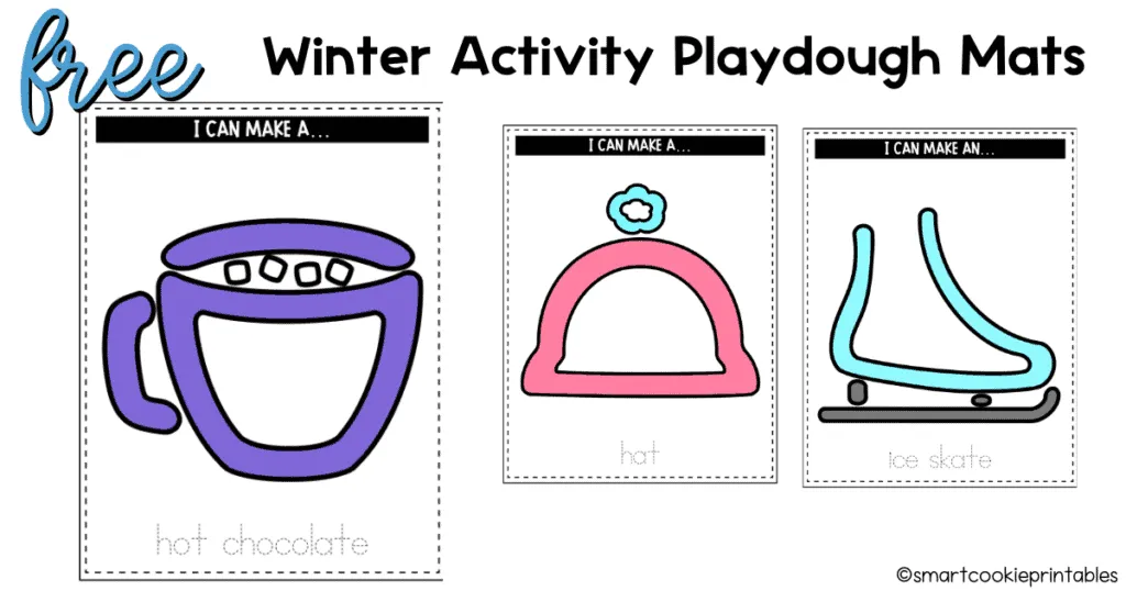 9 Free Printable Winter Activity Playdough Mats - Smart Cookie Printables