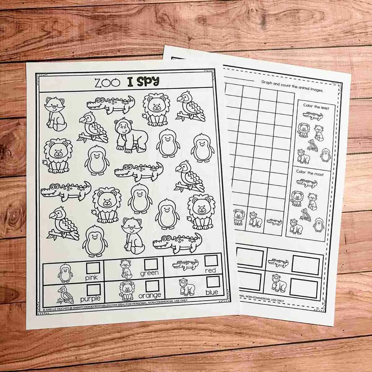 Free I Spy Zoo Animals Printables (3 Versions) - Smart Cookie Printables