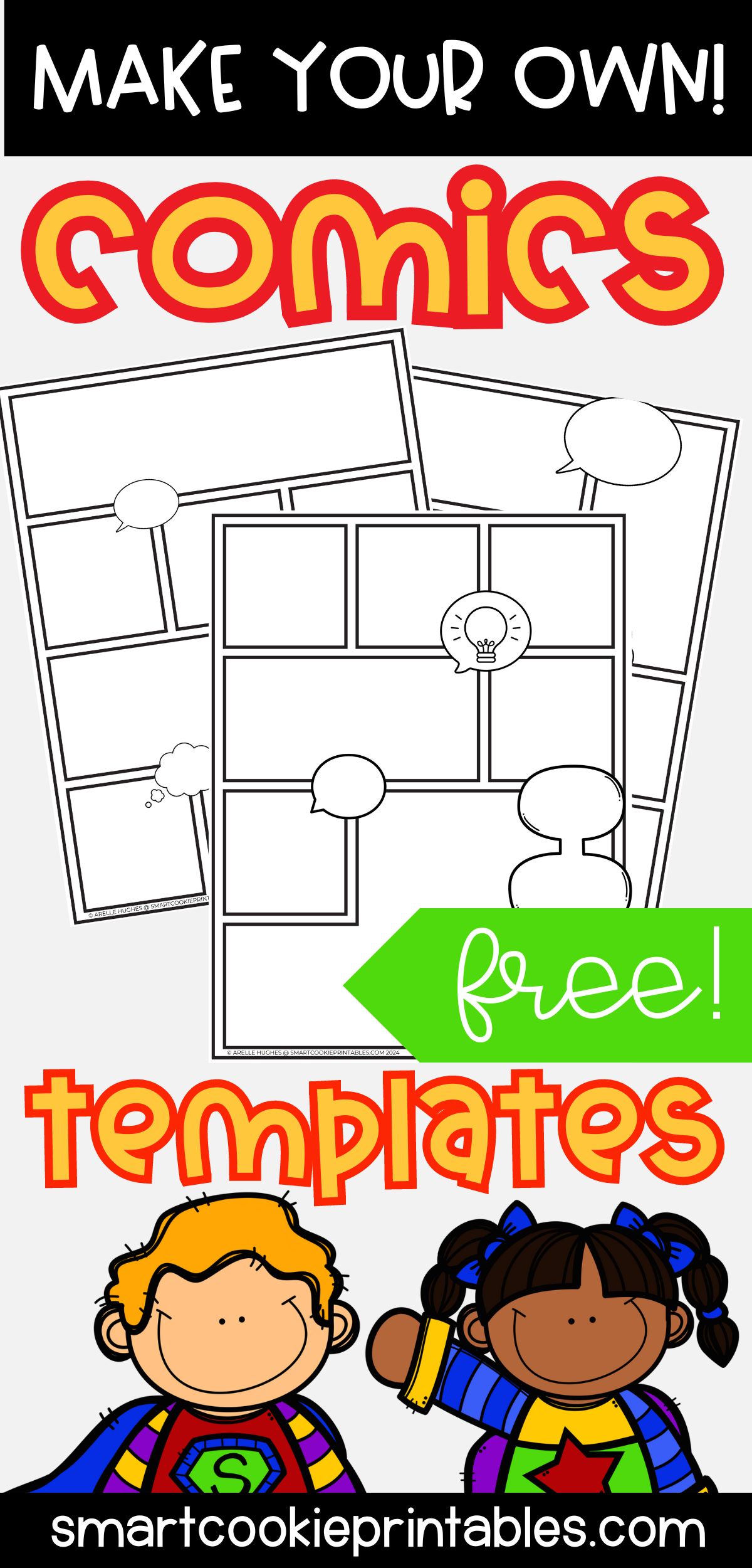 Free Kids Comic Book Templates Printables - Smart Cookie Printables