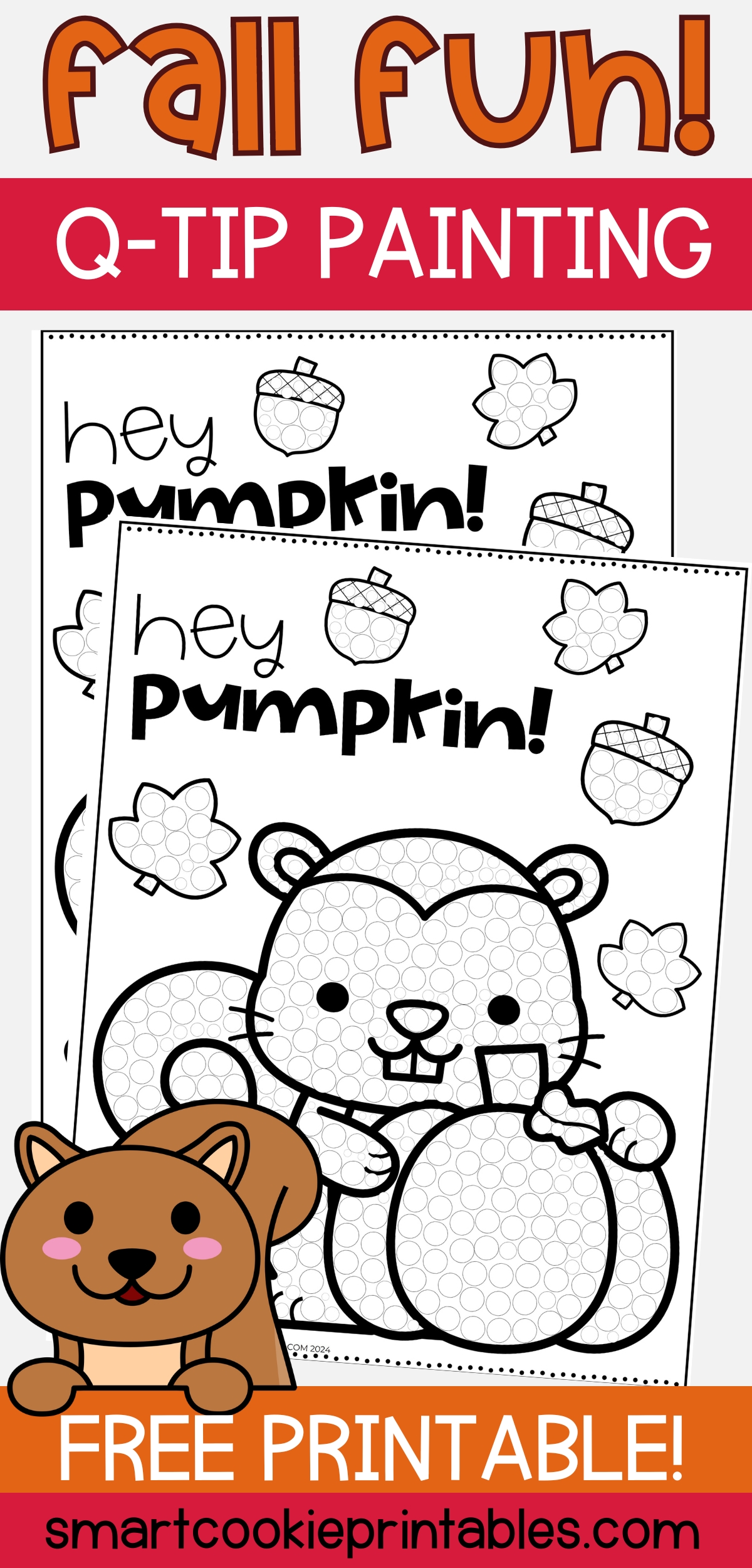 Hey Pumpkin! Free Q-Tip Painting Printable for Fall Fun - Smart Cookie ...