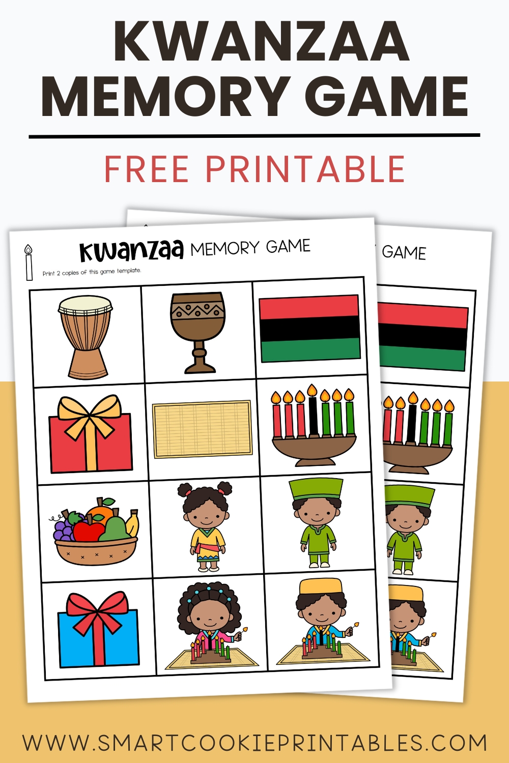 Free Kwanzaa Memory Matching Game for Kids - Smart Cookie Printables
